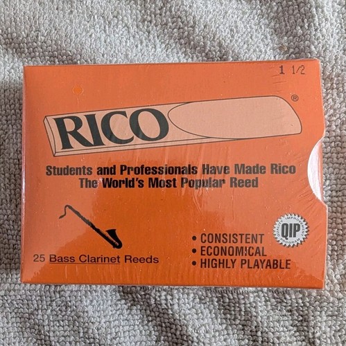Rico Orange Box Bass Clarinet C Melody Saxophone Reeds 1.5 Strength 25 ...