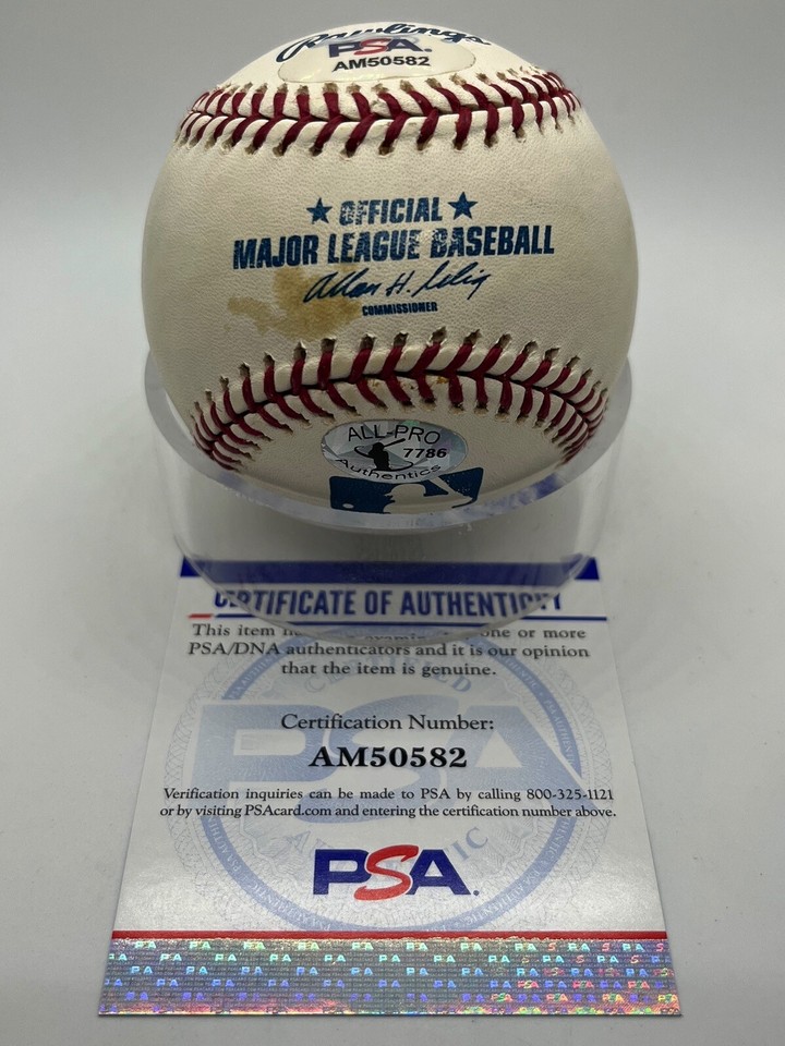 Randy Wolf Phillies Dodgers Brewers Signed Autograph OMLB Baseball PSA ...