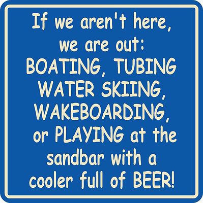 Lakehouse Sign Tubing Water Skiing Wakeboarding Beer Nautical Beach #2a ...