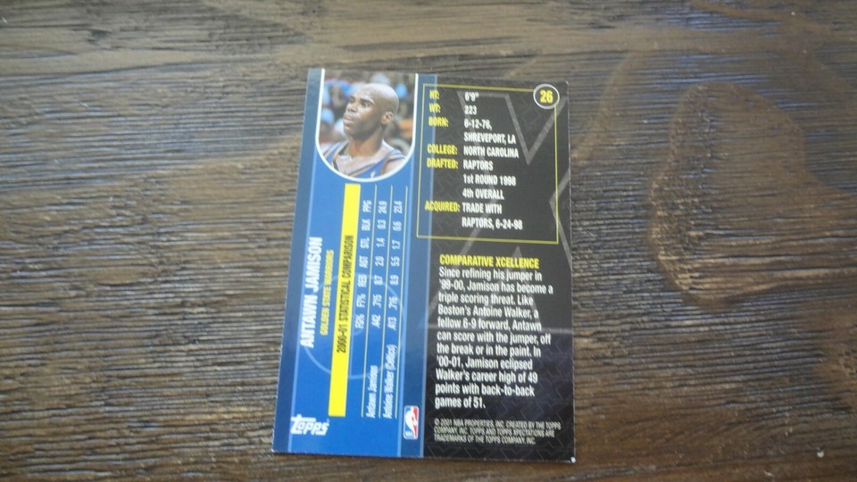 2001 TOPPS XPECTATIONS # 26 ANTAWN JAMISON BASKETBALL CARD | eBay