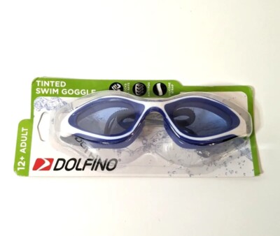 Dolfino Swim Goggles 12 - Adult, Tinted Lenses UV Block, Anti-Fog Latex ...