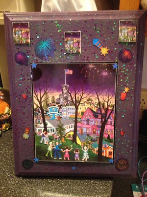 Kemon Sermos Art 4th of July Puzzle Box Wood Glitter Plaque Picture ...