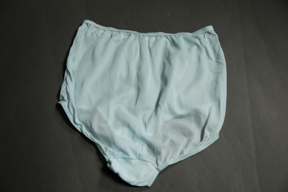 Vtg NWT Acetate Brief Panty Womens 7 Blue Granny Sheer High Waisted | eBay