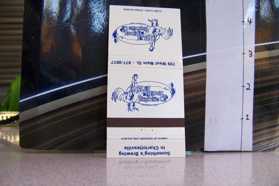 Rare Vintage Matchbook M1 Charlottesville Virginia Blue Ridge Brewing ...