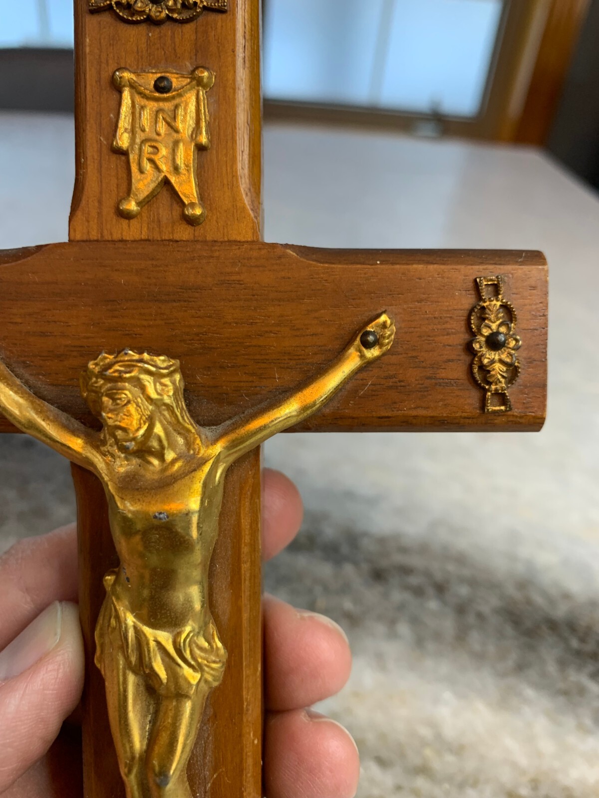 Antique 1930s Ornate Fine Details Art Deco Cross/Crucifix Jesus Gilded ...