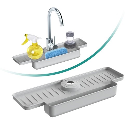 Behind Faucet Silicone Splash Guard Water Catcher Tray Bathroom | eBay ...