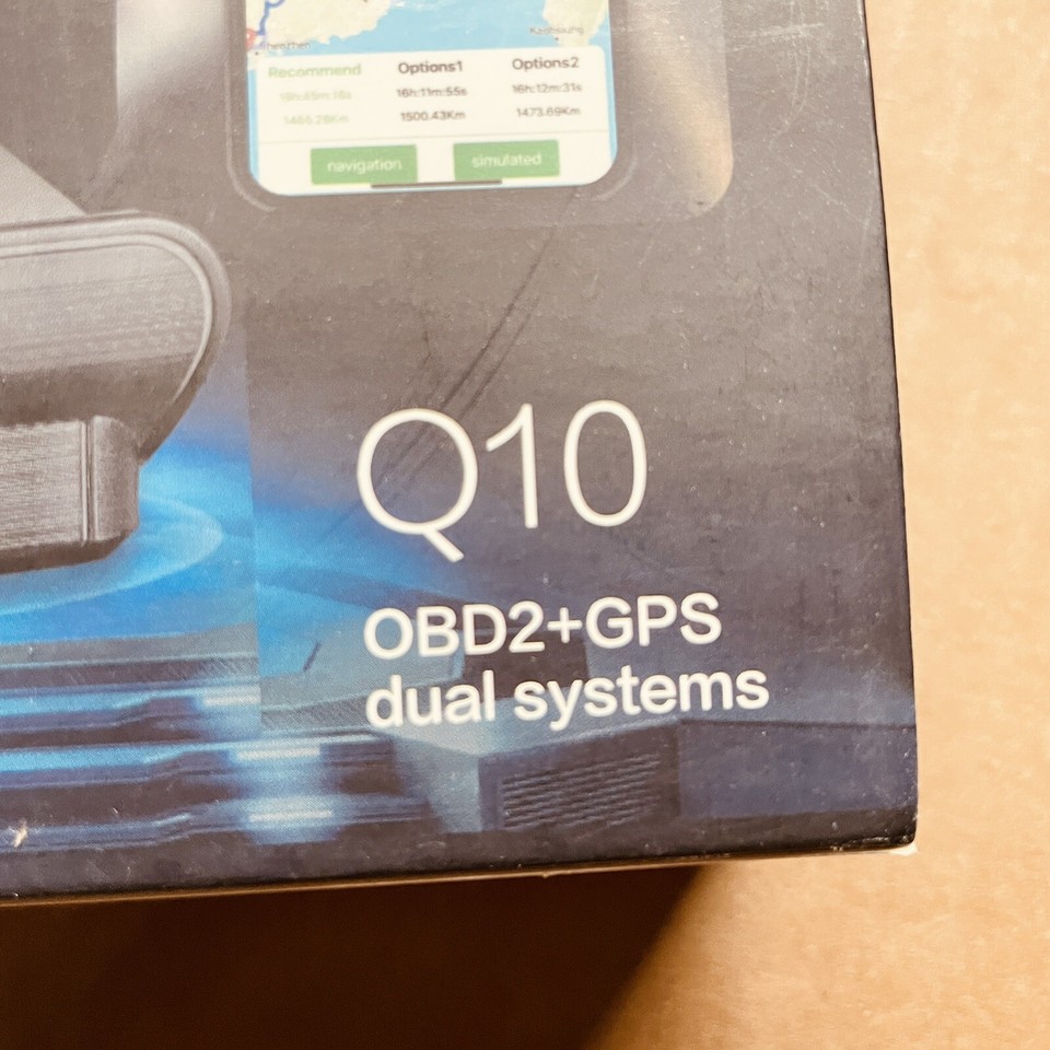 Q10 Windshield OBD2 GPS HUD Speedometer Scanner With Navigation Fuel ...