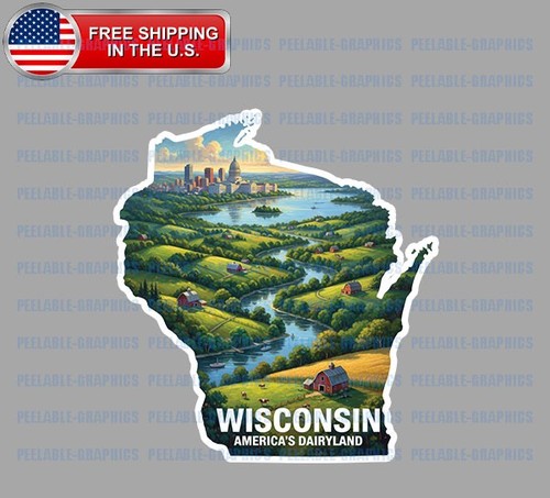 Wisconsin State Bumper Vinyl Decal Sticker Souvenir Travel B | eBay