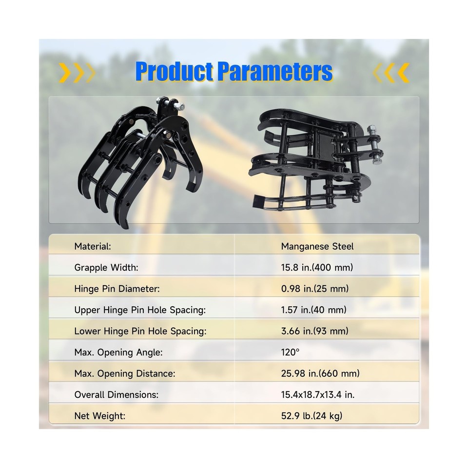 Mini Excavator Grabber Attachments, Small Excavator Wood Grabber ...