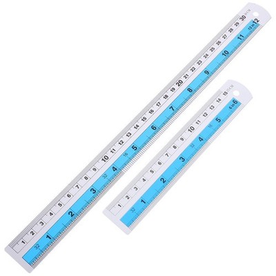2 Pcs Metal Metric Rulers With Cm And Inch Scales For Architects ...