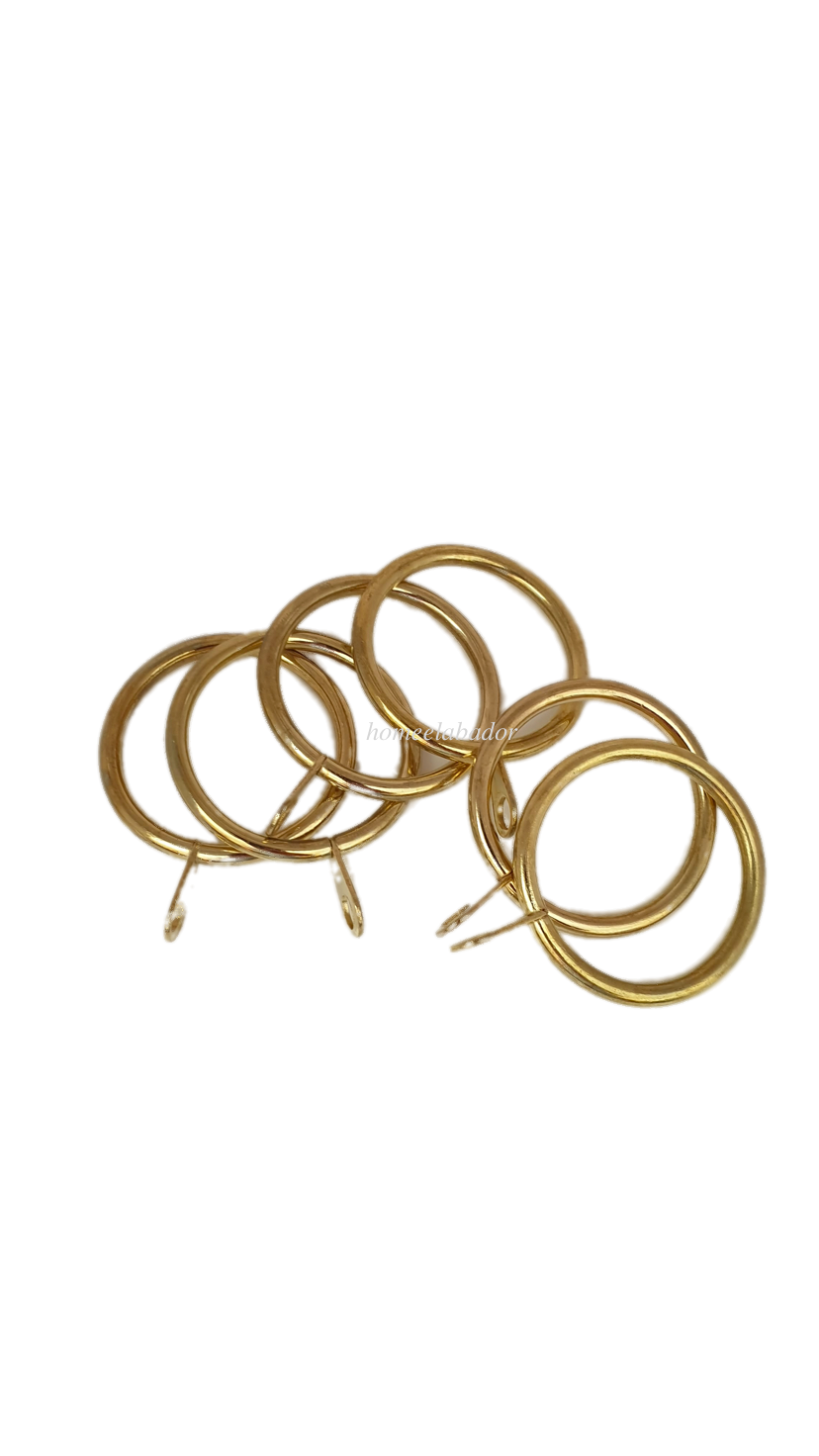 Metal Curtain Rings with Clips Hooks Curtain Pole Rod Voile Net Rings ...