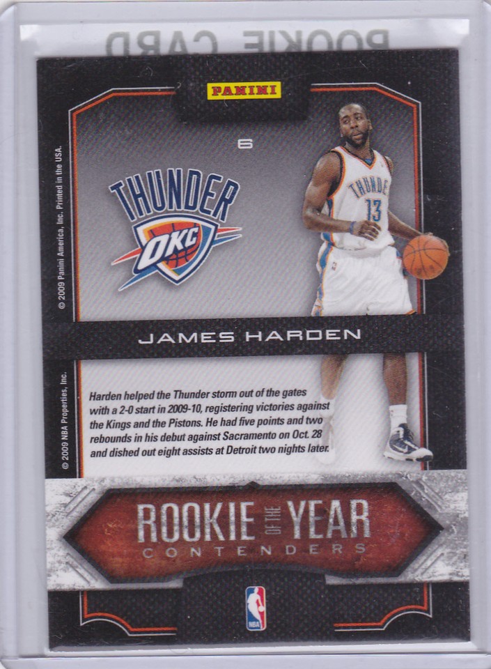 James Harden 2009/10 ROOKIE CARD Basketball RC Playoff Contenders ...