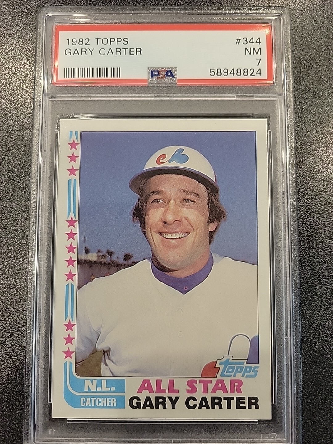 1982 Topps Baseball Card - Gary Carter #344 - Montreal Expos - PSA 7 NM ...