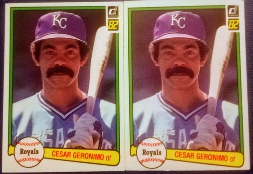 Cesar Geronimo 1982 Donruss #322 Card Lot/2 KC Royals World Champ Gold ...