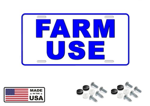 FARM USE Vehicle License Plate Tag METAL car automobile truck farm ...