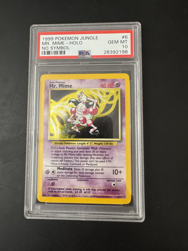 Mr.Mime No Symbol Holo Rare WOTC Pokemon Card 6/64 Jungle Set PSA 10 ...