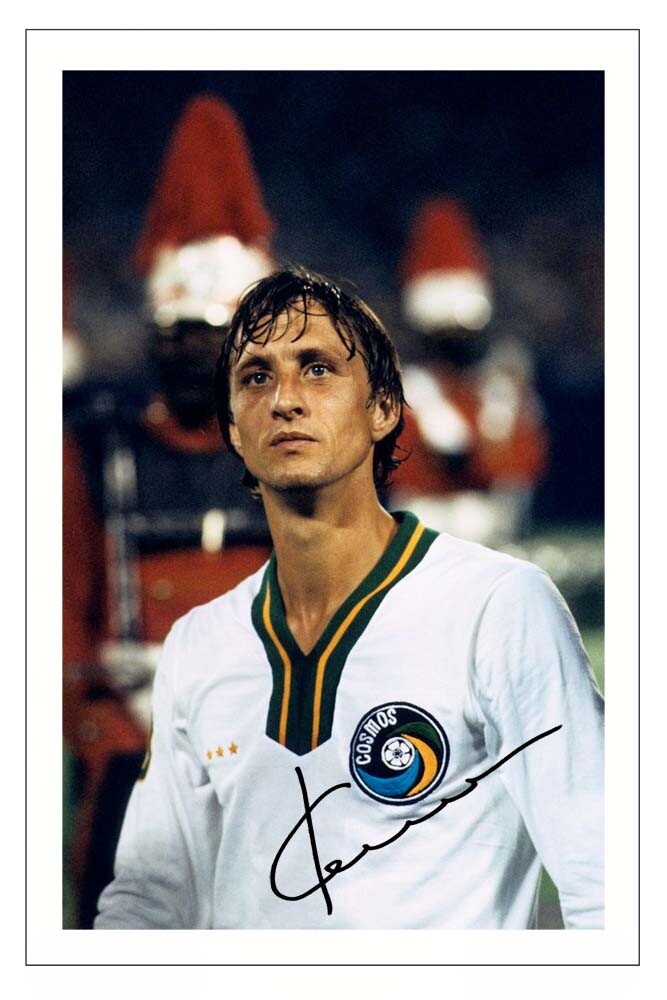 JOHAN CRUYFF Signed Autograph PHOTO Signature Fan Gift Print NEW YORK ...