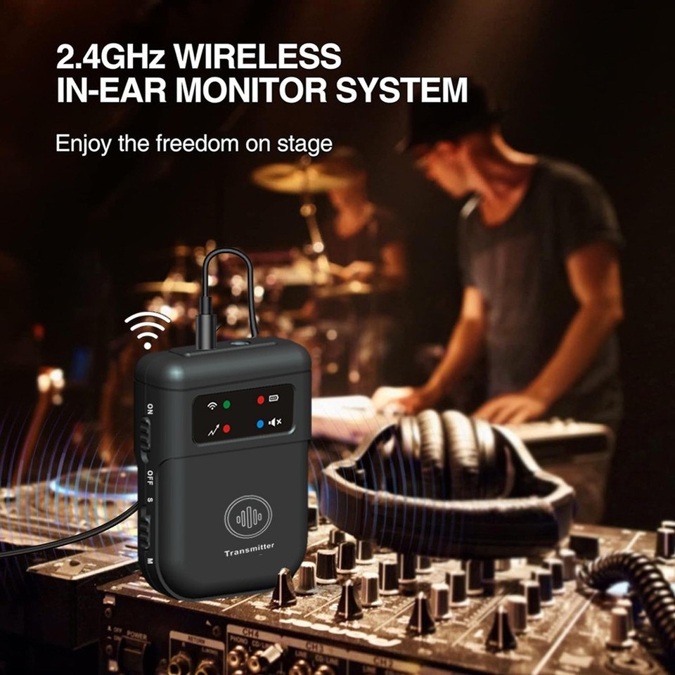 Compact In Ear Monitor System Wireless 2 4G for Studio Rehearsal and ...