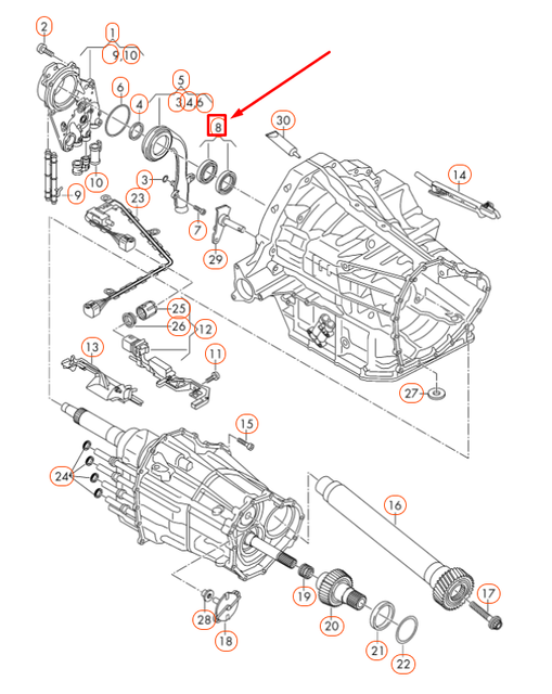 Audi Various Gearbox Shaft Oil Seal Check First 0B5301227C Genuine Audi ...
