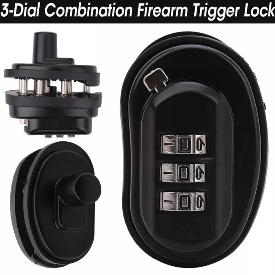 Pistol Firearms Gun Keyless Padlock with 6x 3-Dial Digital Trigger ...