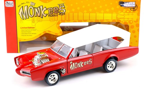 1:18 Auto World 1966 Pontiac GTO Convertible The Monkees Mobile Red ...