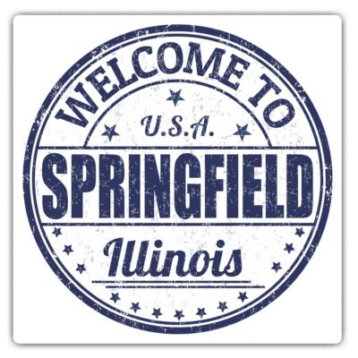 2 x Square Stickers 10 cm - Welcome To Springfield Illinois USA Cool ...