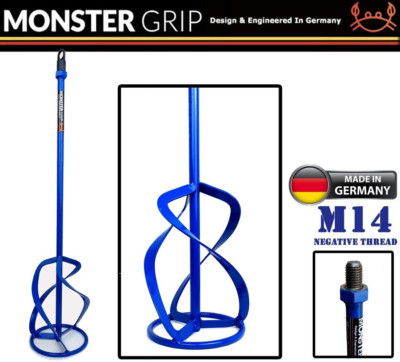 HEAVY DUTY M14 MIXING PADDLE 120mm/ 140mm/200mm X 600mm NEGATIVE RAKE ...