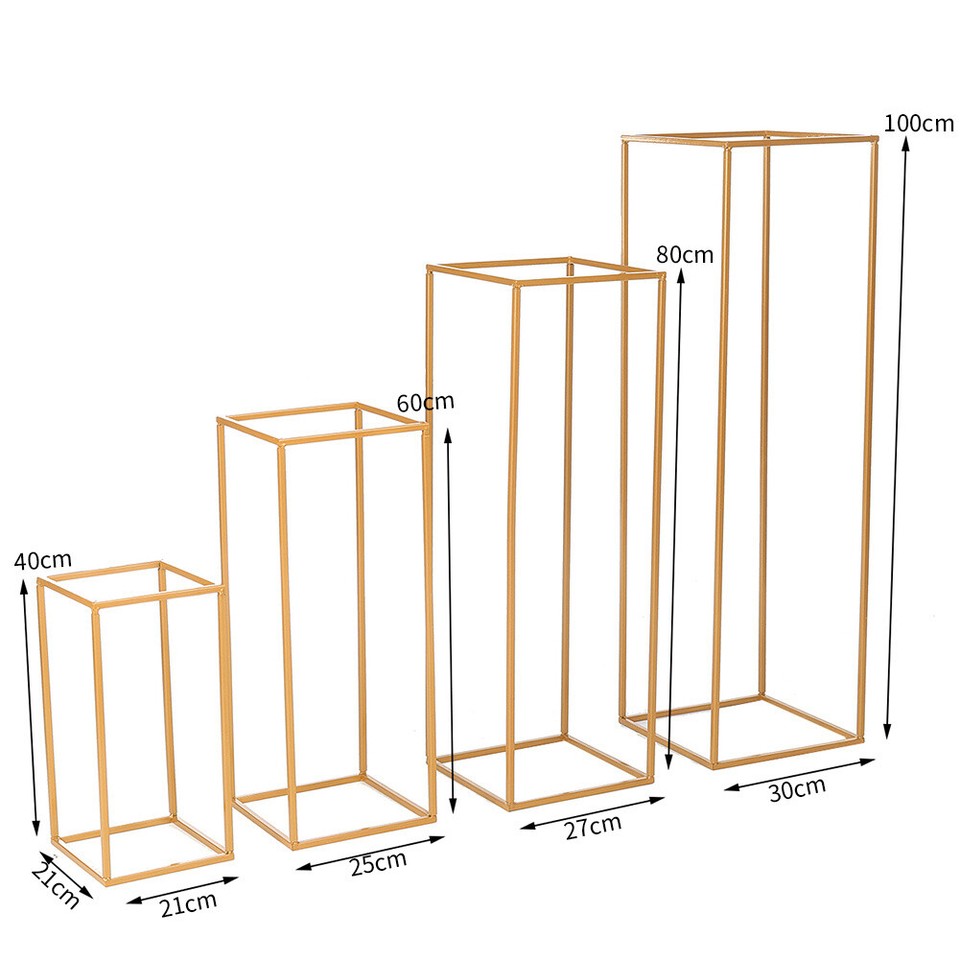 40 60 80 100CM Metal Geometric Flower Stand Pedestal Plinth Wedding ...