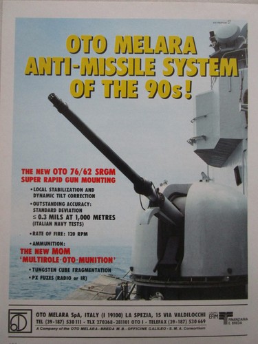 4/1989 PUB OTO MELARA LA SPEZIA 76/62 SRGM RAPID GUN MOUNTING NAVIES ...