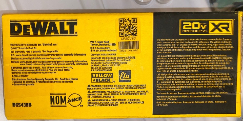 DEWALT DCS438B 20V MAX XR 3" Brushless Cordless Compact Cut Off Tool ...