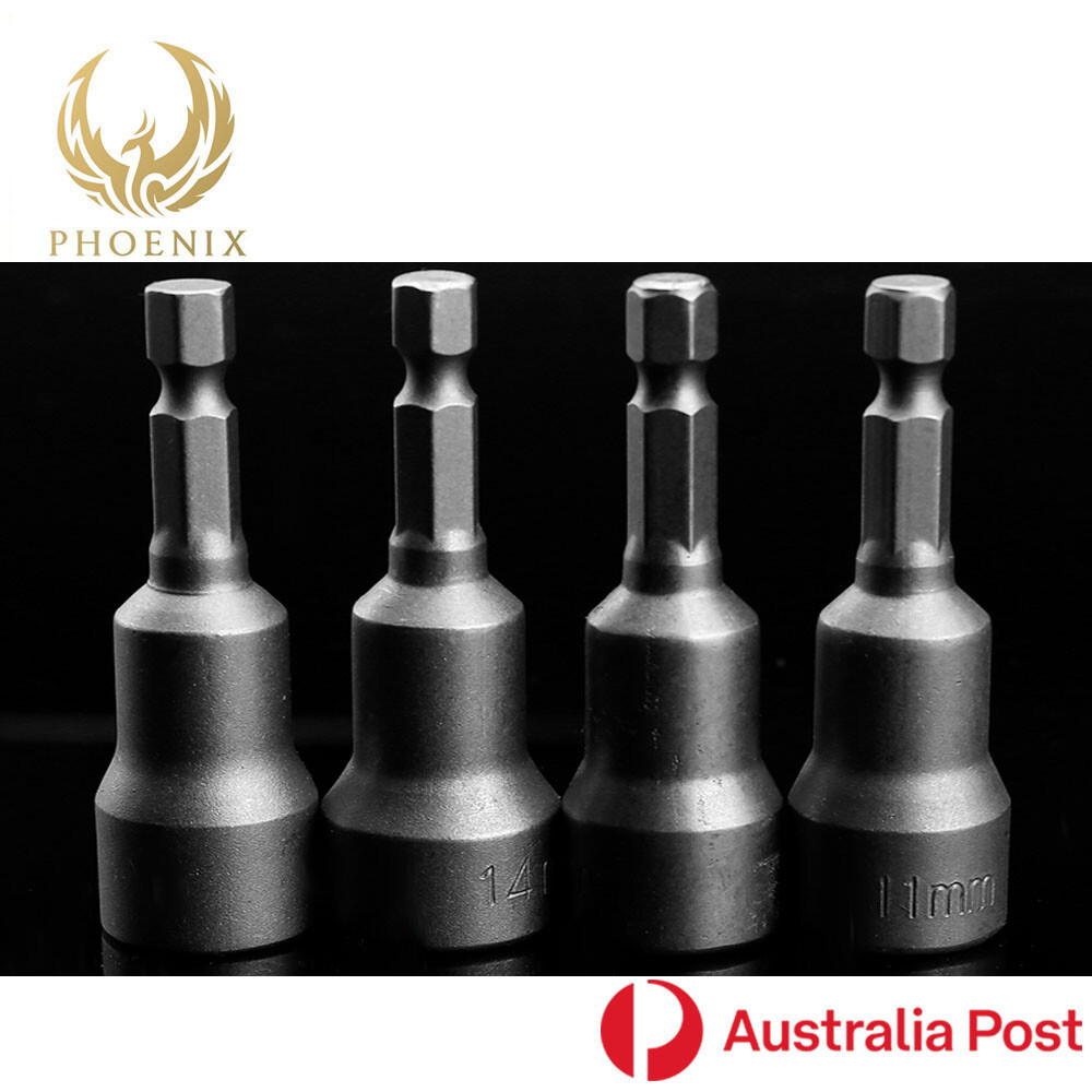 2PC 10MM Socket Magnetic Nut Driver Set Drill Bit Adapter 1/4'' Hex ...