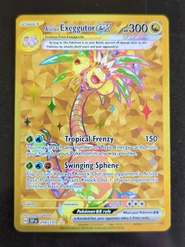 ⚡ Pokemon Surging Sparks Alolan Exeggutor ex 248 Hyper Rare Gold card ...