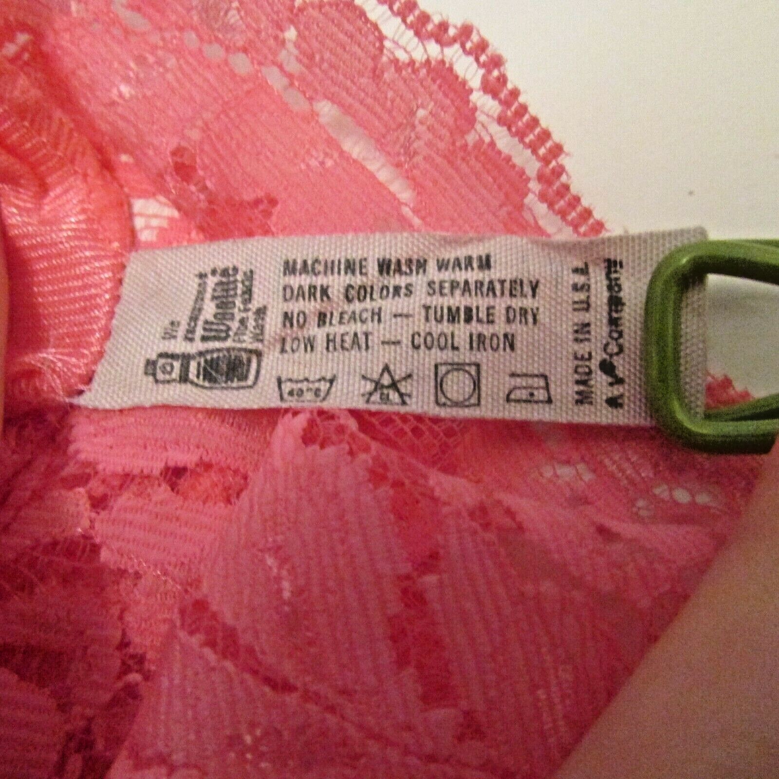 80's Vassarette Pink Shiny Nylon Lace French Hi Cut B… - Gem