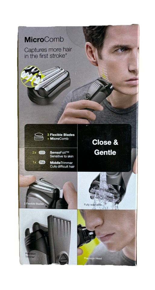 NEW Braun Series 3 ProSkin 3-Flex + Micro Comb 2 Way Use 5 Minute Quick ...