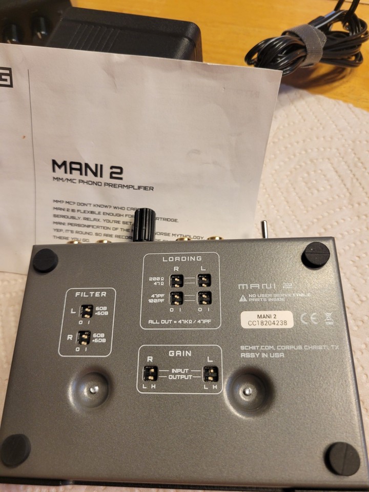 Schiit Mani 2 MM/MC Phono Preamplifier Stereo L/R RCA Black Analog | eBay