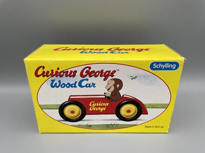 Vintage Curious George Schylling Rowley Collectible Wood Car Toy With ...