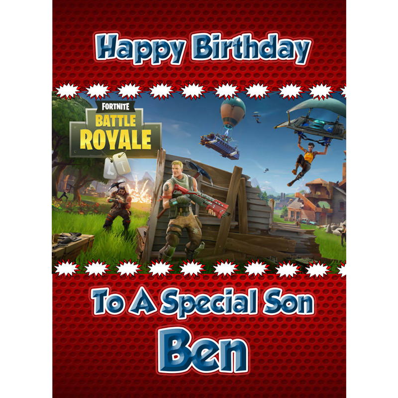 Fortnite Birthday Card - Personalised - Son Grandson Brother Boy ...