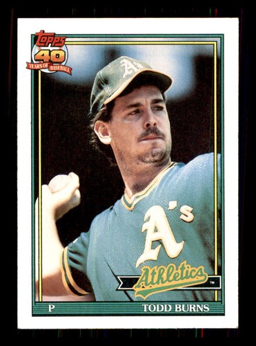 1991 Baseball Topps Todd Burns Oakland Athletics #608 | eBay