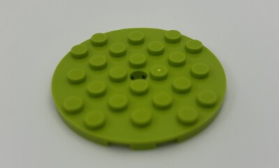 LEGO Parts 11213 (1pc) Plate, Round 6 x 6 w Hole Bright Yellow Green | eBay