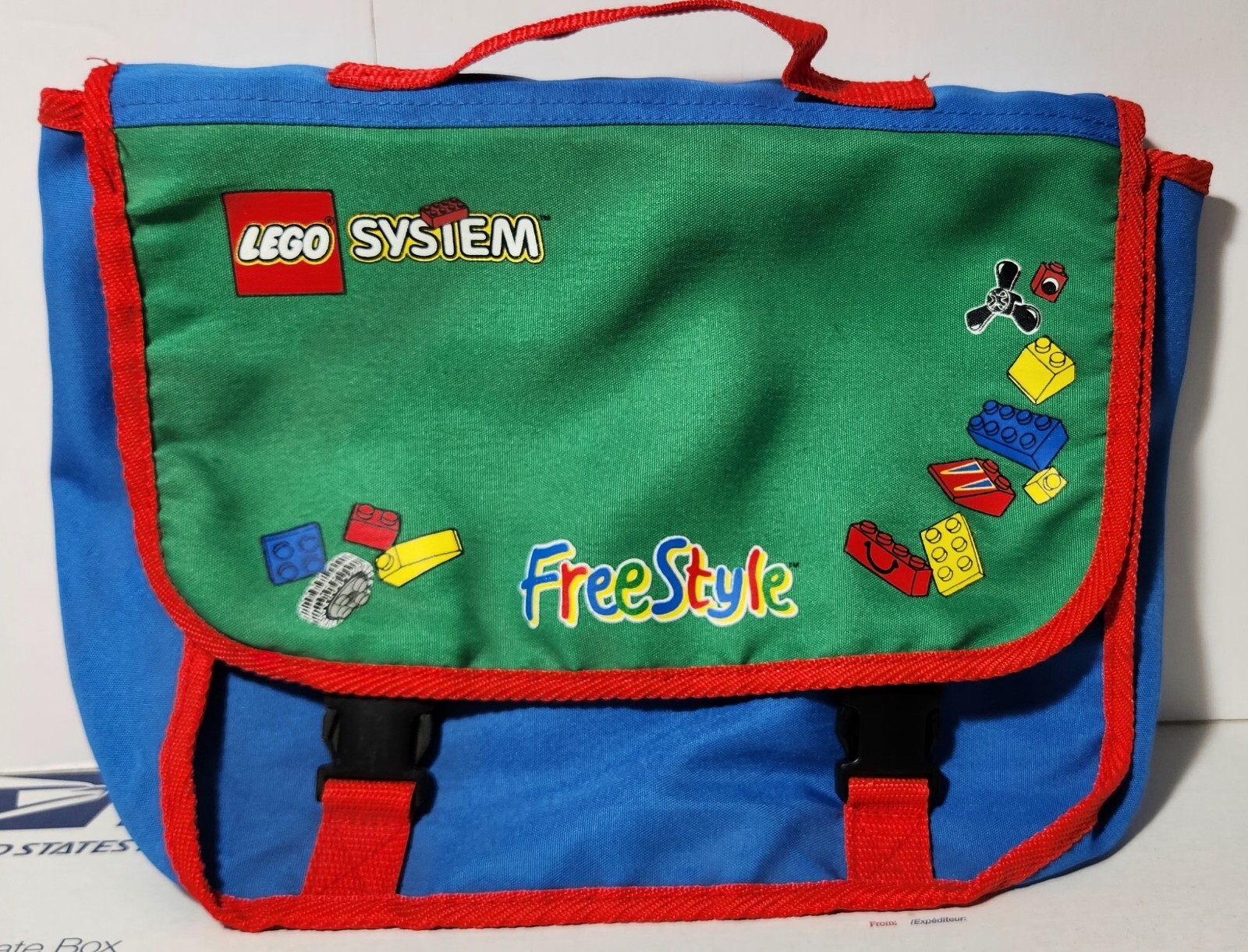 Vintage Lego System FreeStyle Blue Carrier Bag Vtg 90s - Gem