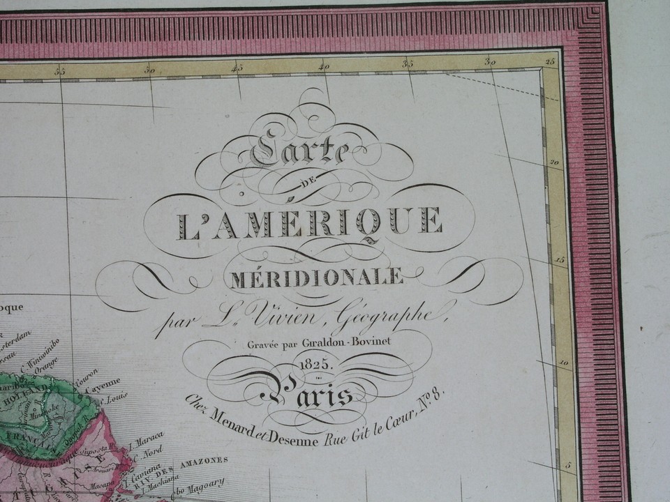 1825 ORIGINAL MAP PERU BOLIVIA ARGENTINA CHILE COLOMBIA PATAGONIA ...