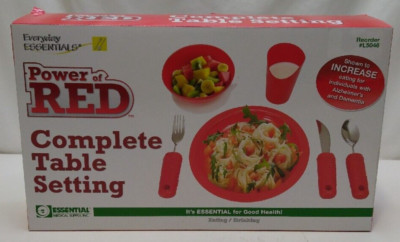 Essential Medical Supply Power of Red Complete Adaptive Dinnerware Set ...