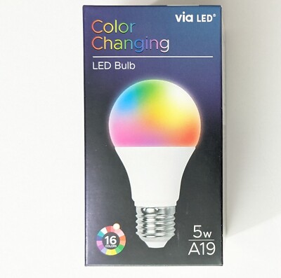 Via LED Color Changing LED Bulb A19 16 Colors | eBay