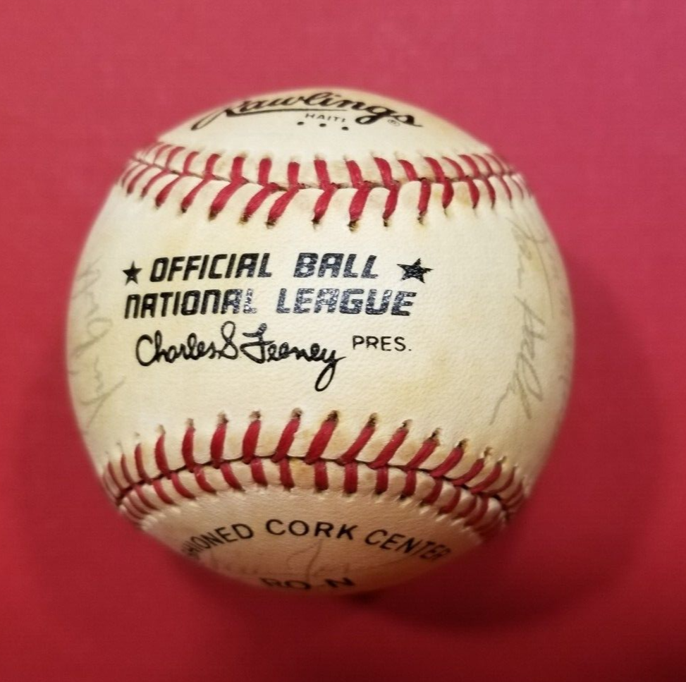 1984 PHILLIES OLD TIMERS GAME SIGNED BASEBALL (23 signatures) Rich ...