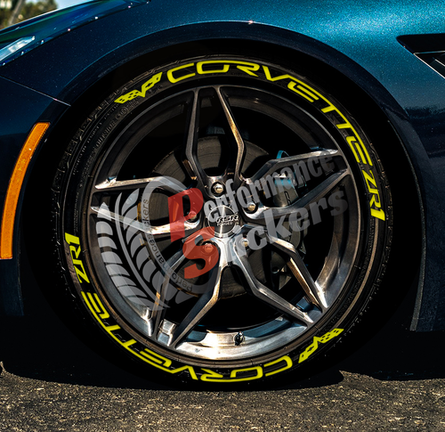 Tire Lettering For Corvette ZR1 Decal Sticker 1.00" SET for 15"-22"FAST ...