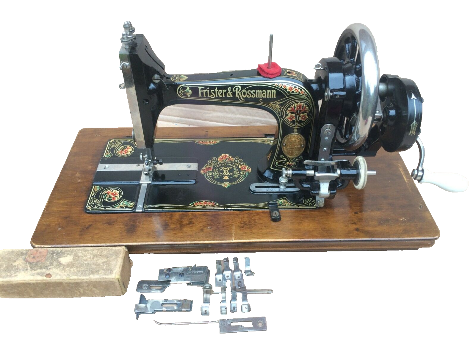 Beautiful Antique Frister & Rossman Handcrank Transverse Shuttle Sewing ...