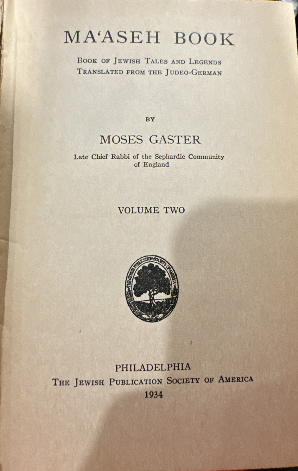 Ma'aseh Book : Book of Jewish Tales and Legends by Moses Gaster | eBay