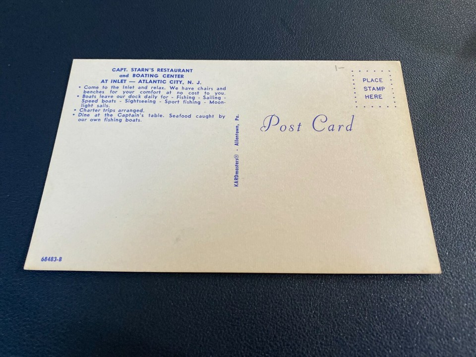 CAPTAIN STARNS AT THE INLET Atlantic City, New Jersey Postcard 1960's ...
