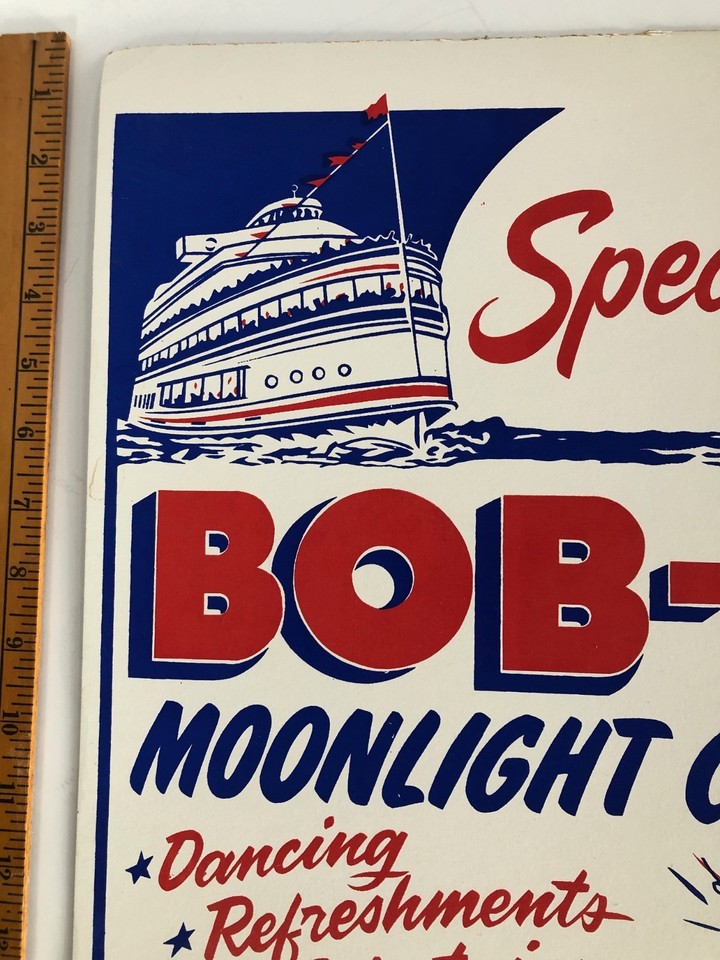 Vintage Bob-Lo boat Moonlight Cruise Detroit Boblo collectible poster ...