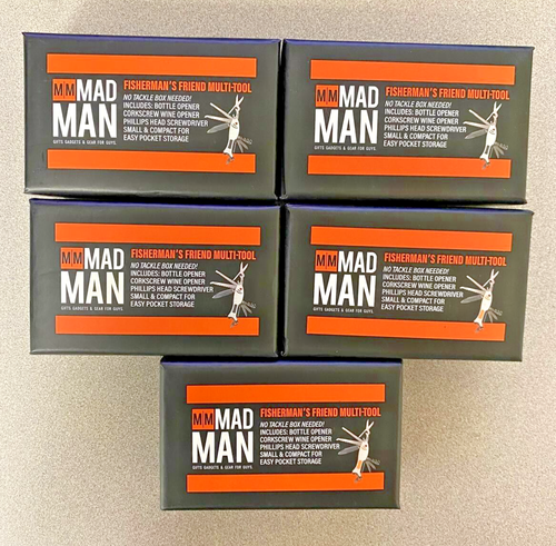 LOT OF 5 - MAD MAN FISHERMAN'S FRIEND MULTI-TOOL BLACK & ORANGE COLORS ...